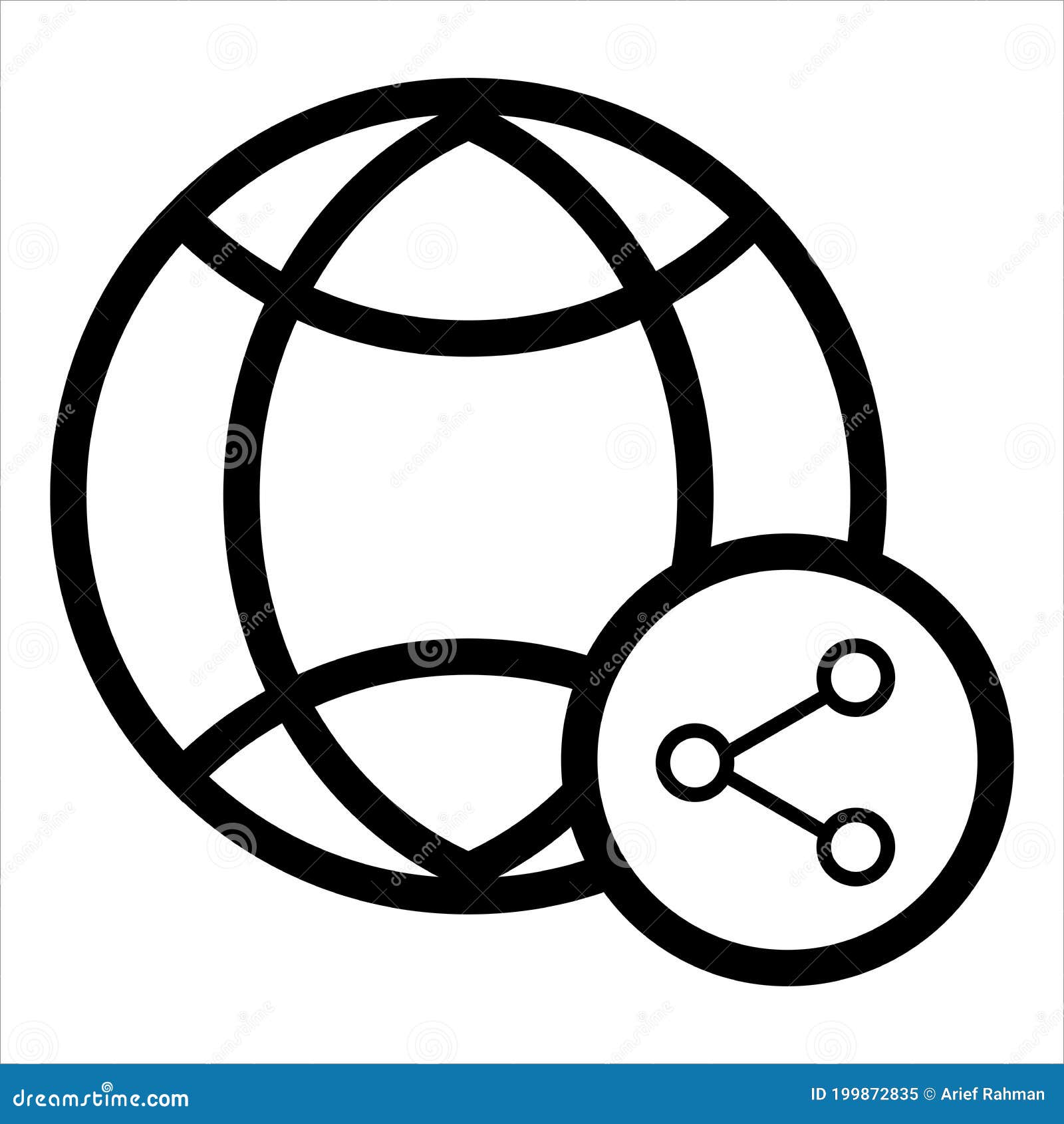 Globe Icon Vector. Globe with Connection Dot Icon. Outline Style Icon ...