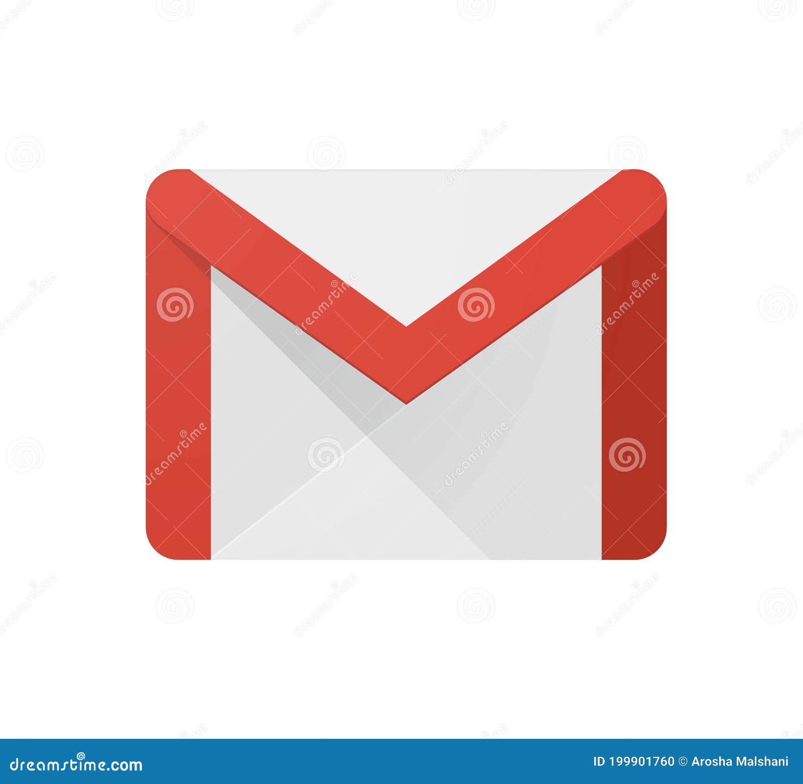 Gmail Icon Vector Illustration. Isolated on White Background. Editorial ...