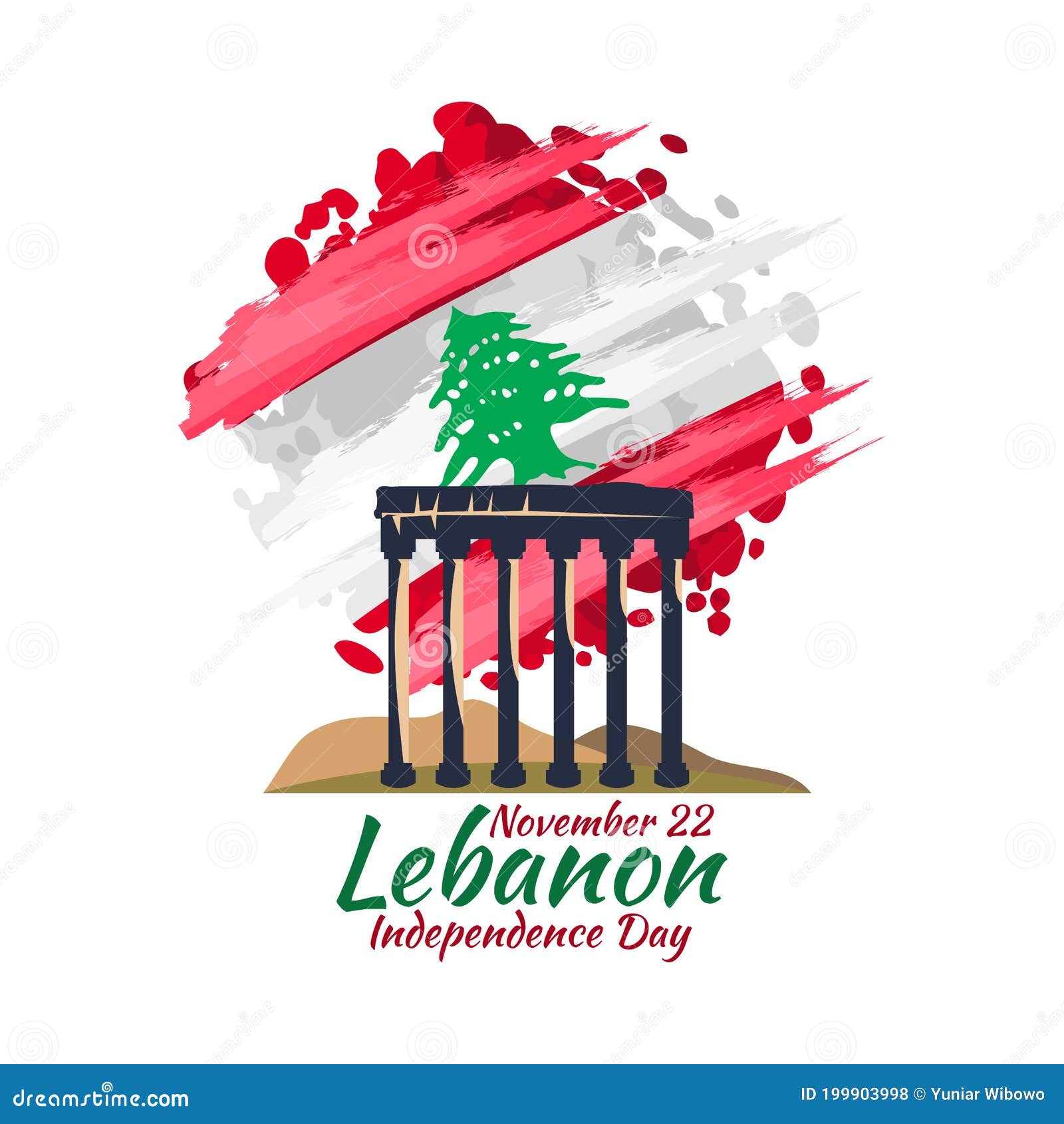 November 22, Happy Independence Day of Lebanon Stock Vector ...