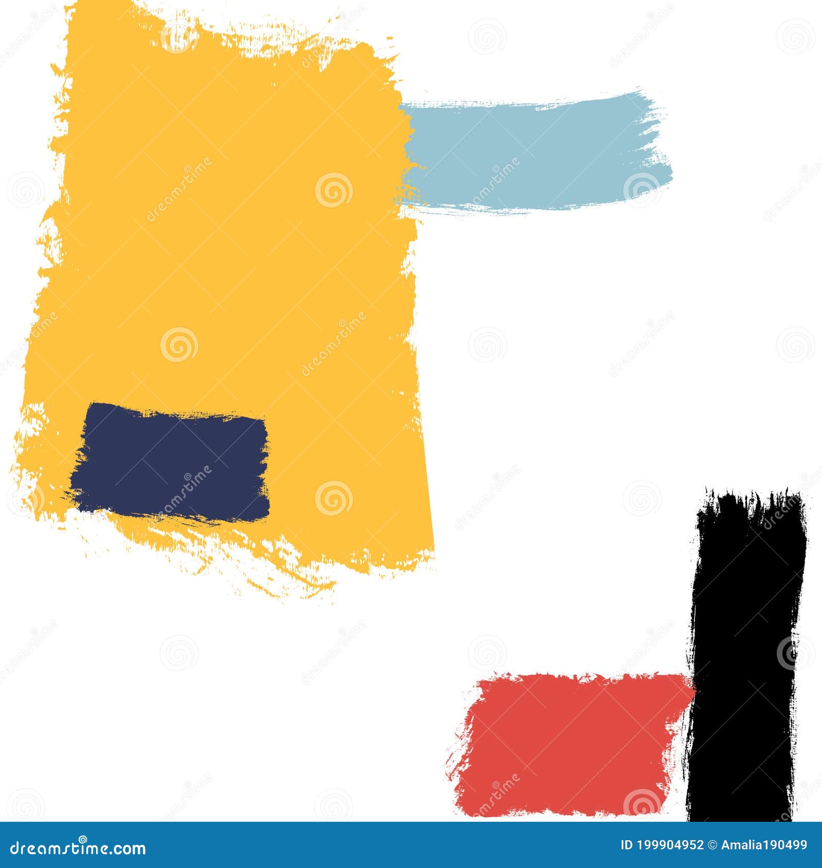 Modern Abstract Brush Stroke Banner Template Composition Stock Vector ...