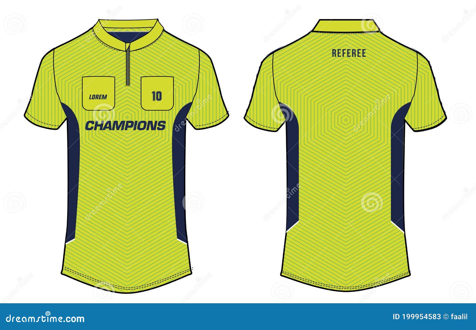 Sports Referee T-shirt Jersey Design Template, Mock Up Uniform Kit with ...