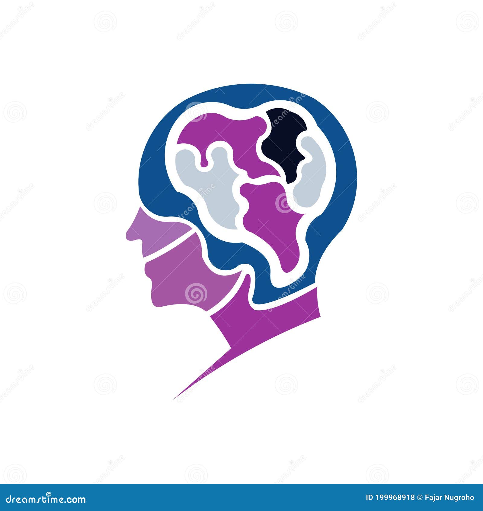 Human Head Creative Sign Design Man Brain Stock Vector - Illustration ...