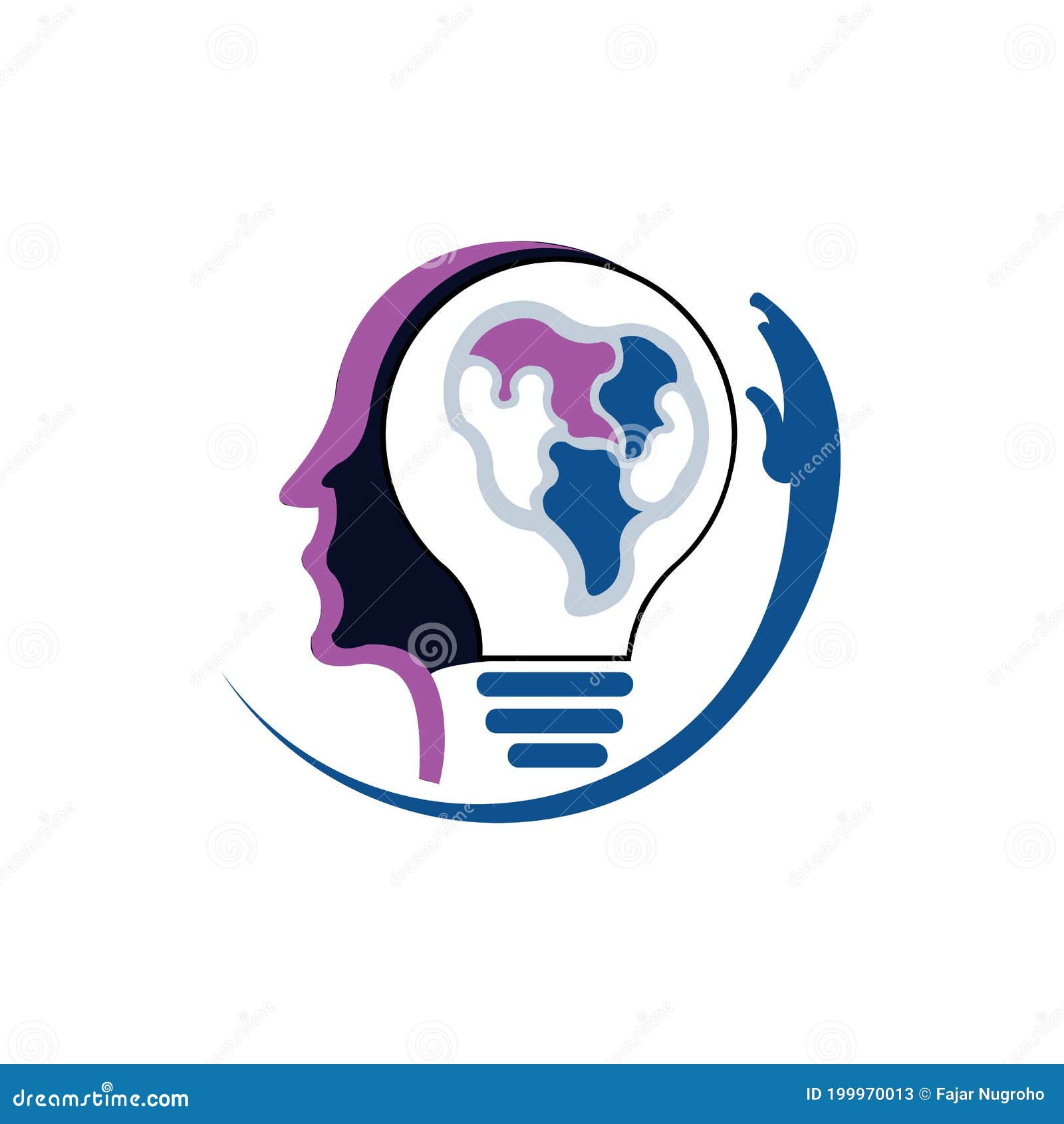 Human Head Creative Sign Design Man Brain Stock Vector - Illustration ...