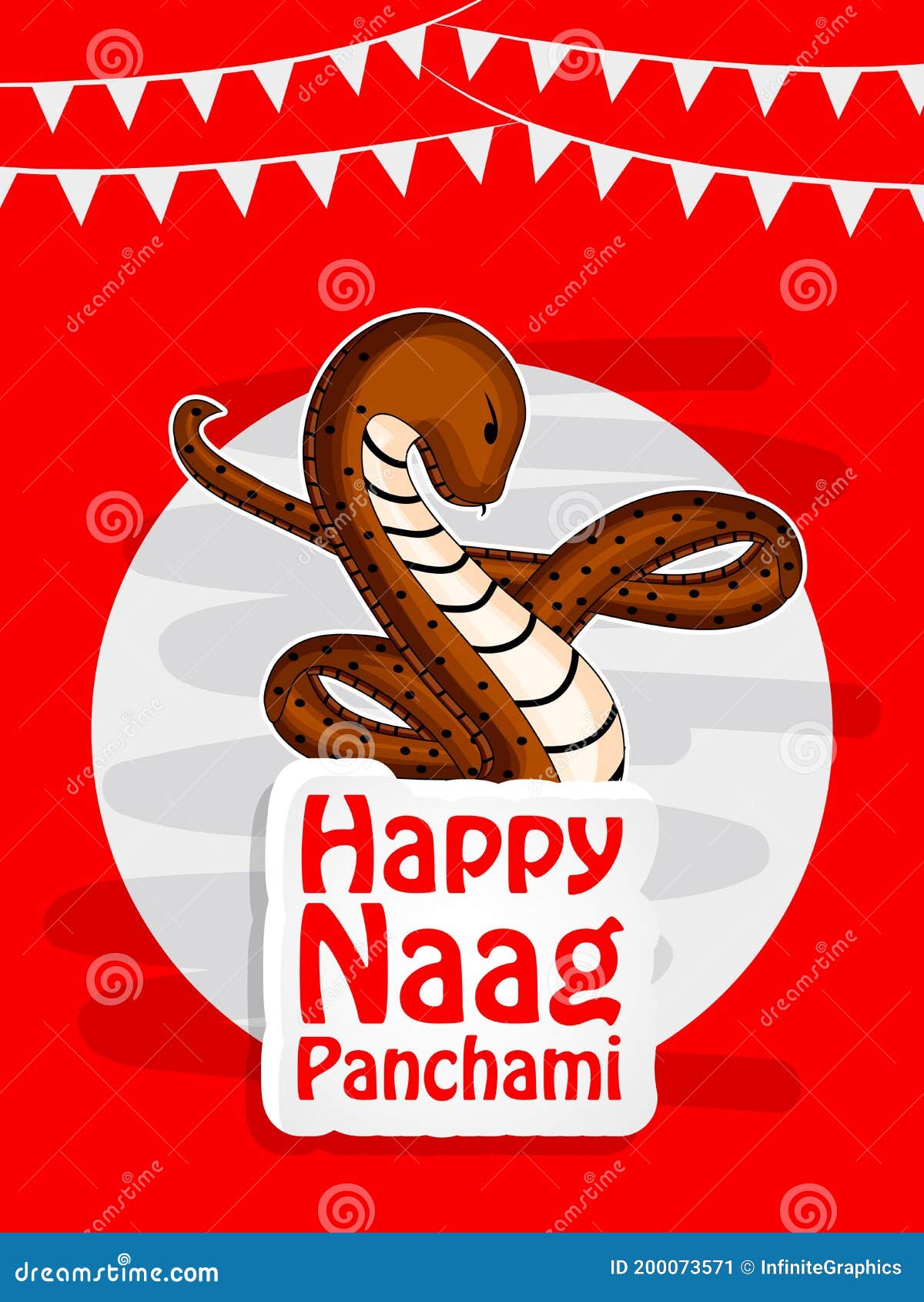 Hindu Festival Naag Panchami Stock Illustration - Illustration of happy ...