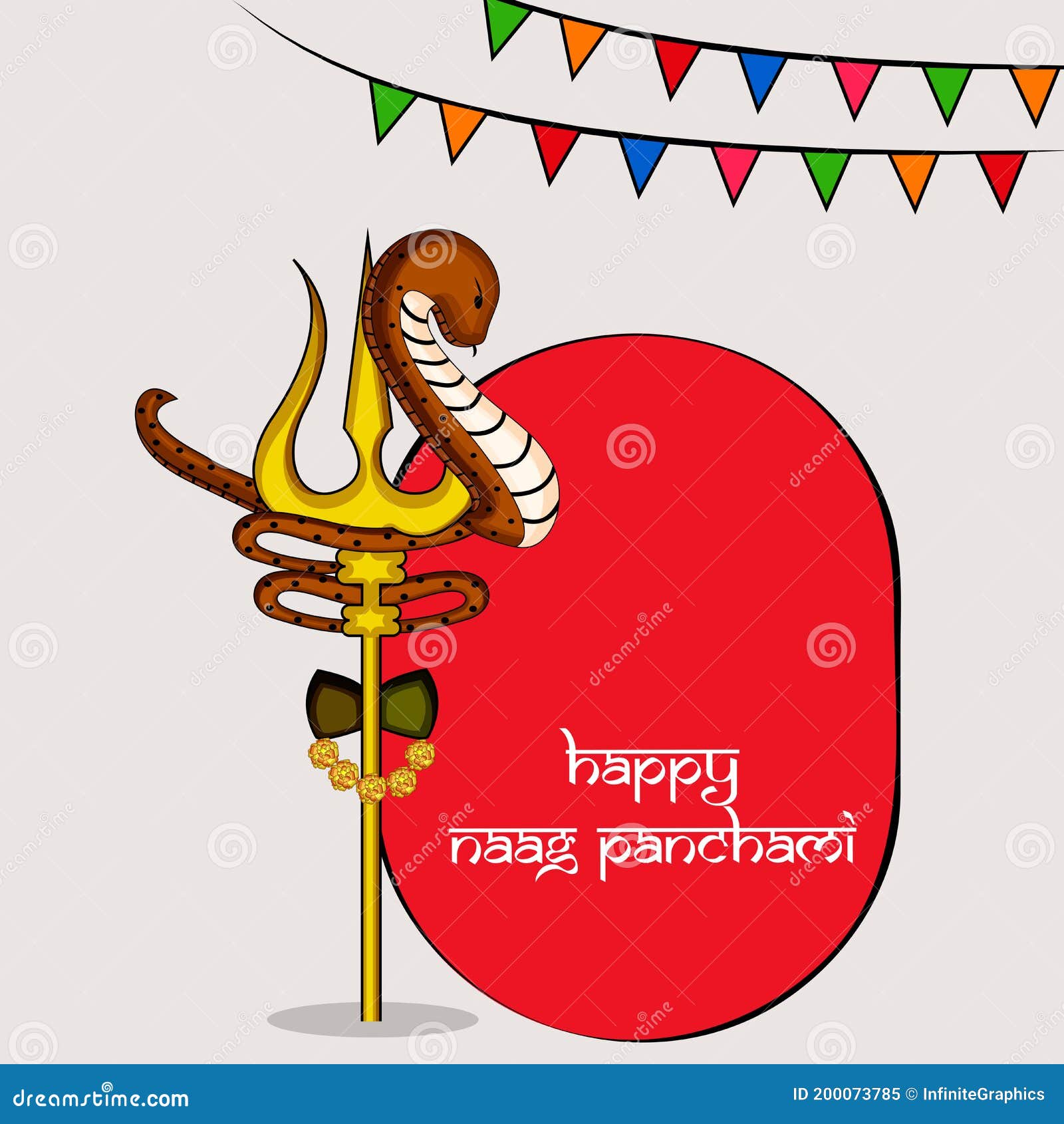 Hindu Festival Naag Panchami Stock Illustration - Illustration of ...