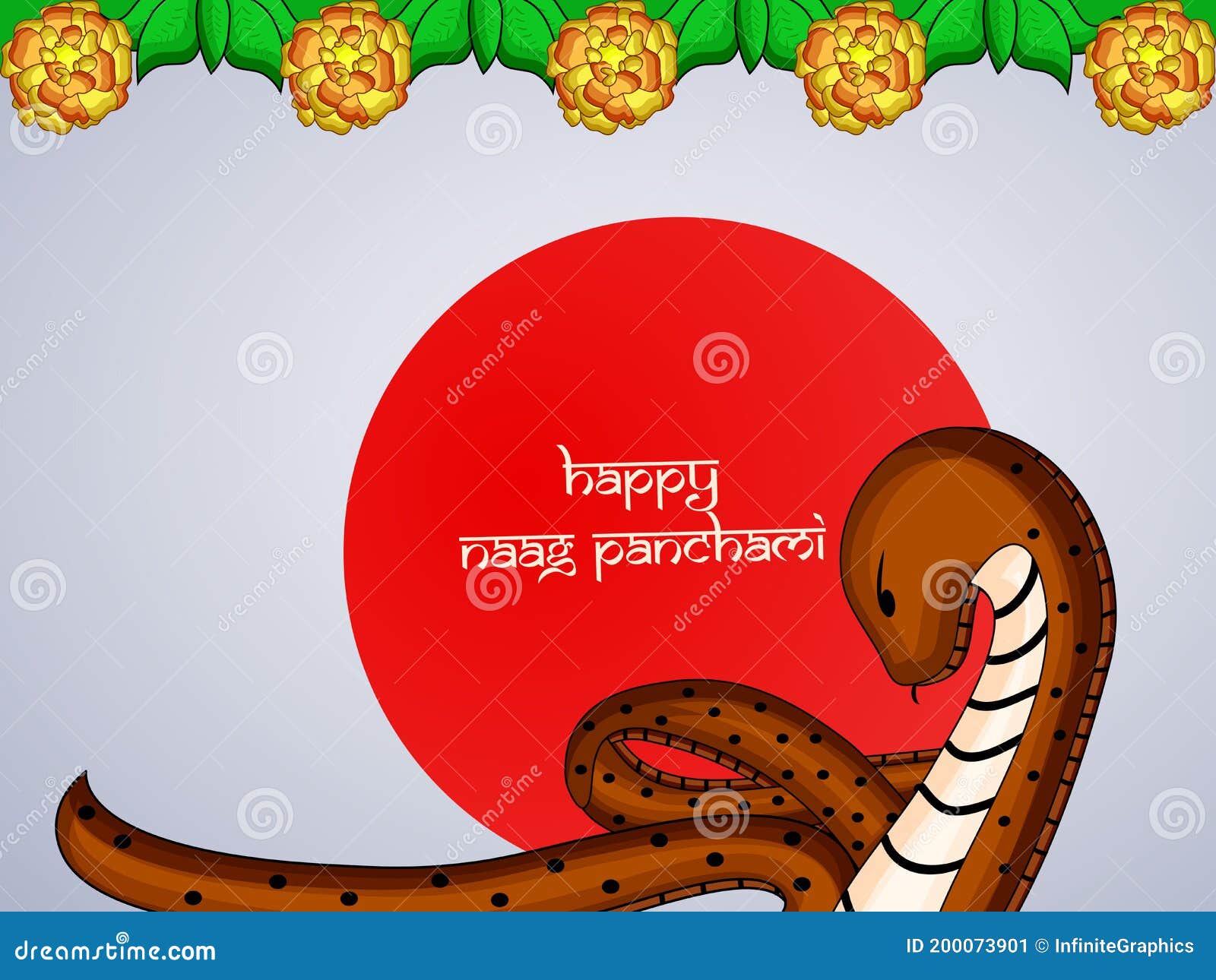 Hindu Festival Naag Panchami Stock Illustration - Illustration of ...