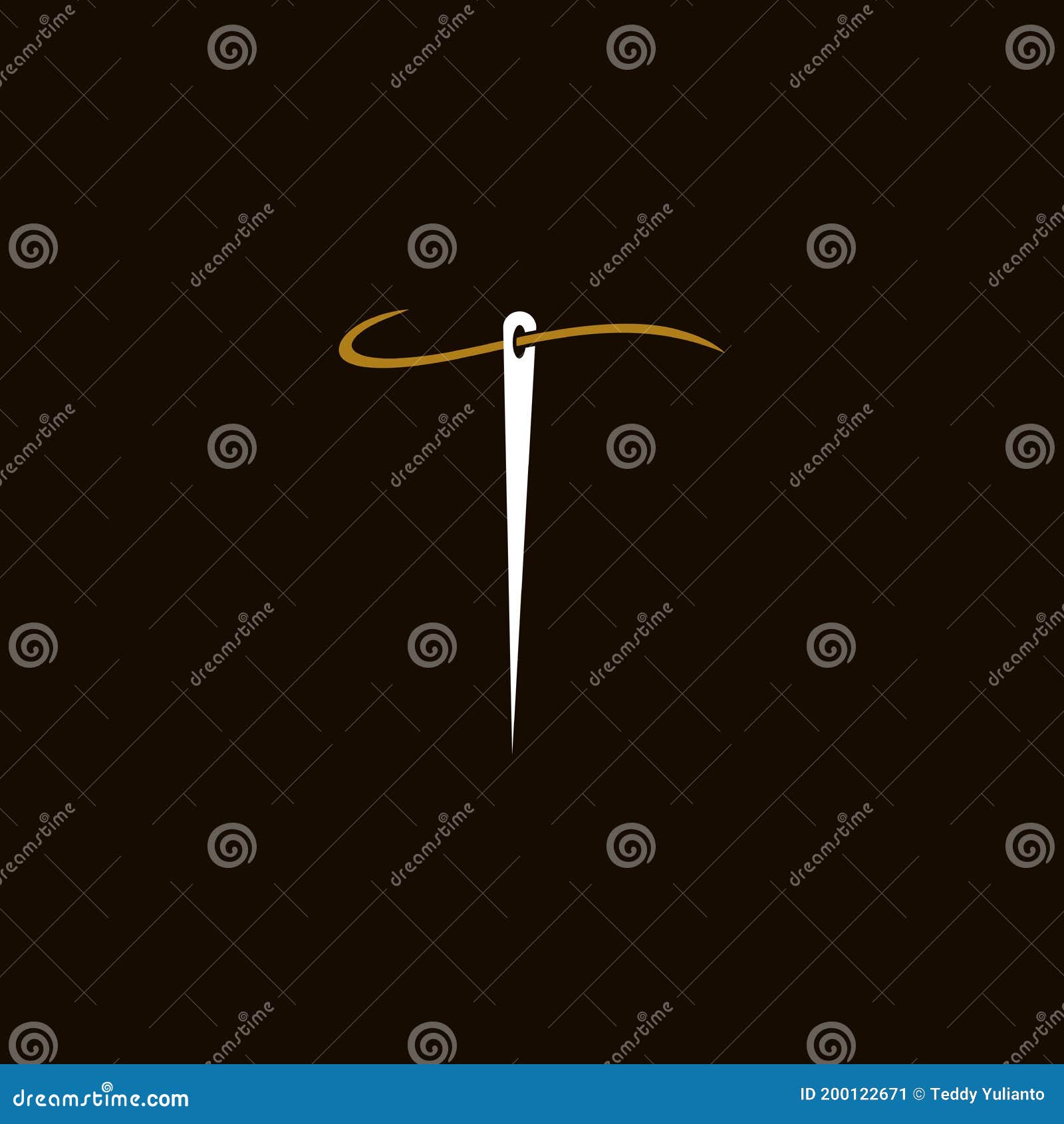 Simple Initial Needle T stock vector. Illustration of letter - 200122671
