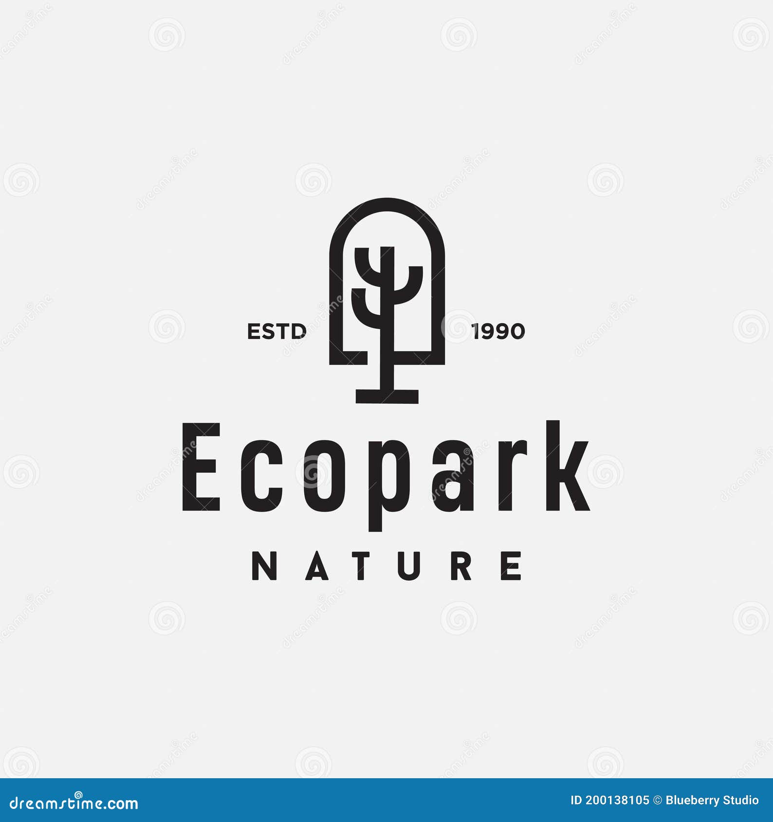 Unique Park Logo Design Nature Organic. Simple Modern Line Art Tree ...