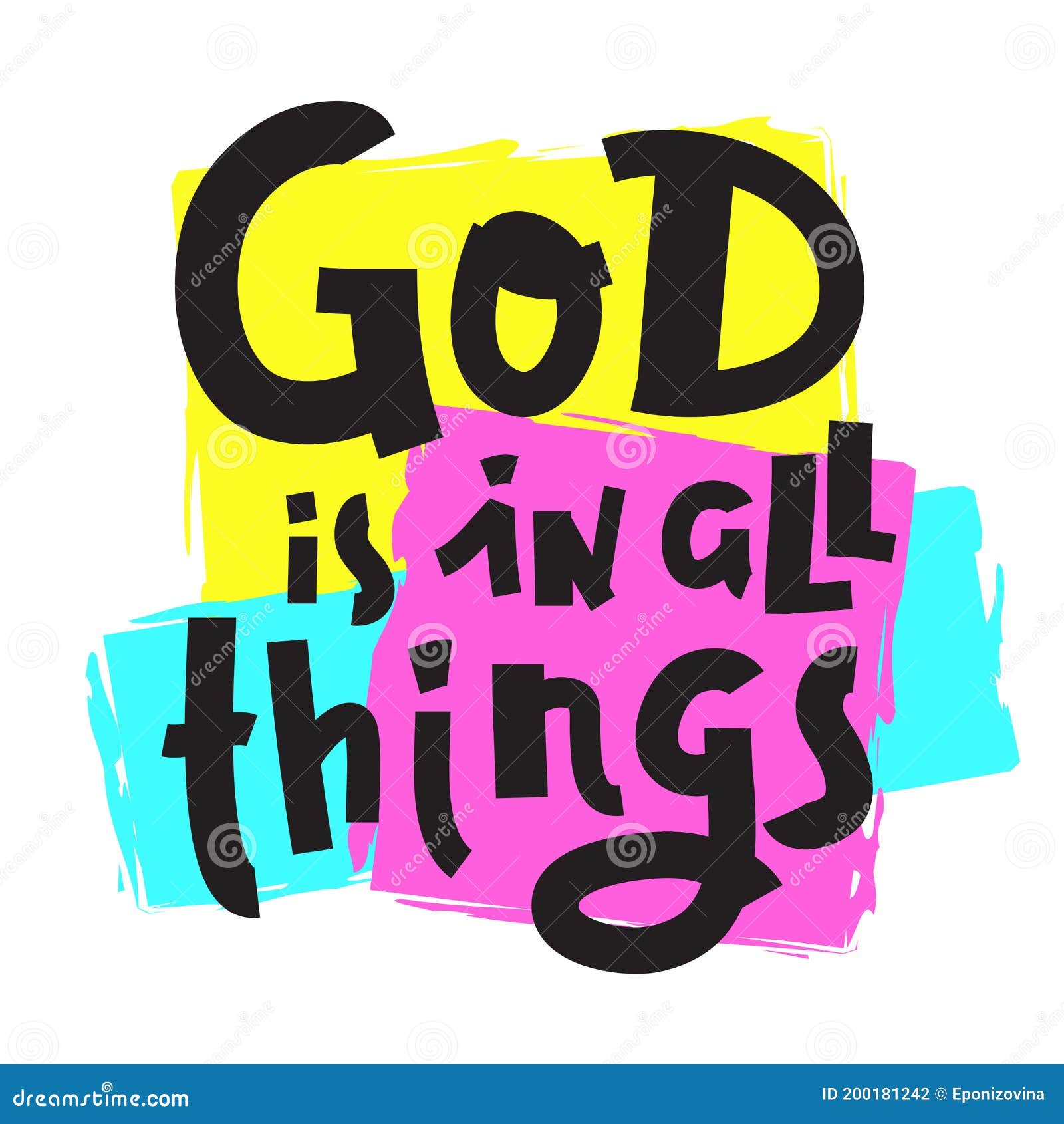 God is in All Things - Inspire Motivational Religious Quote. Hand Drawn ...