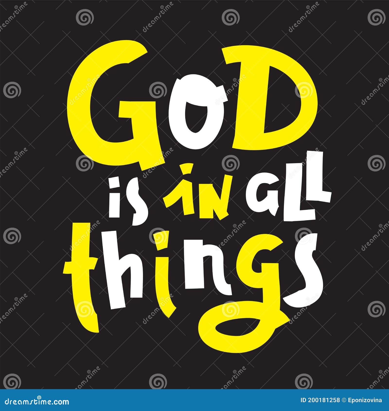 God is in All Things - Inspire Motivational Religious Quote. Hand Drawn ...