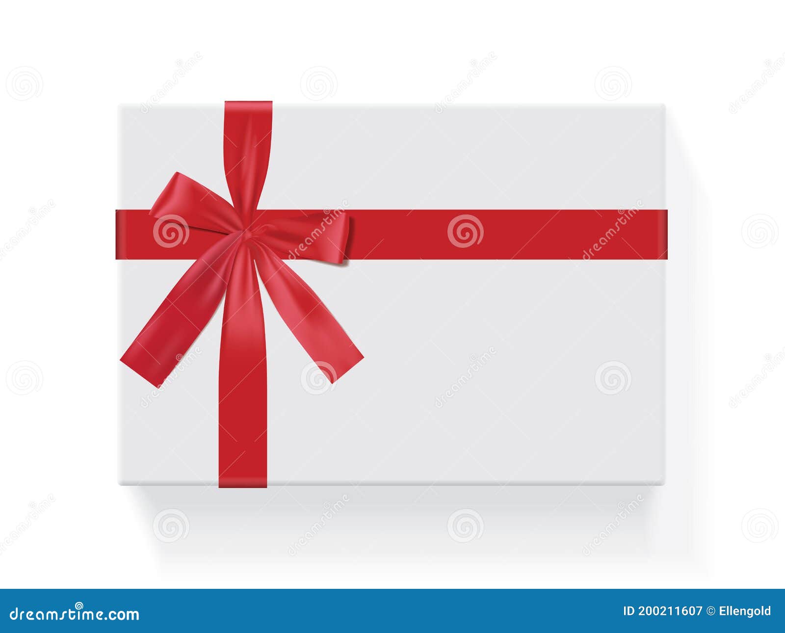 Rectangular White Box with a Red Bow Vector Stock Vector - Illustration ...