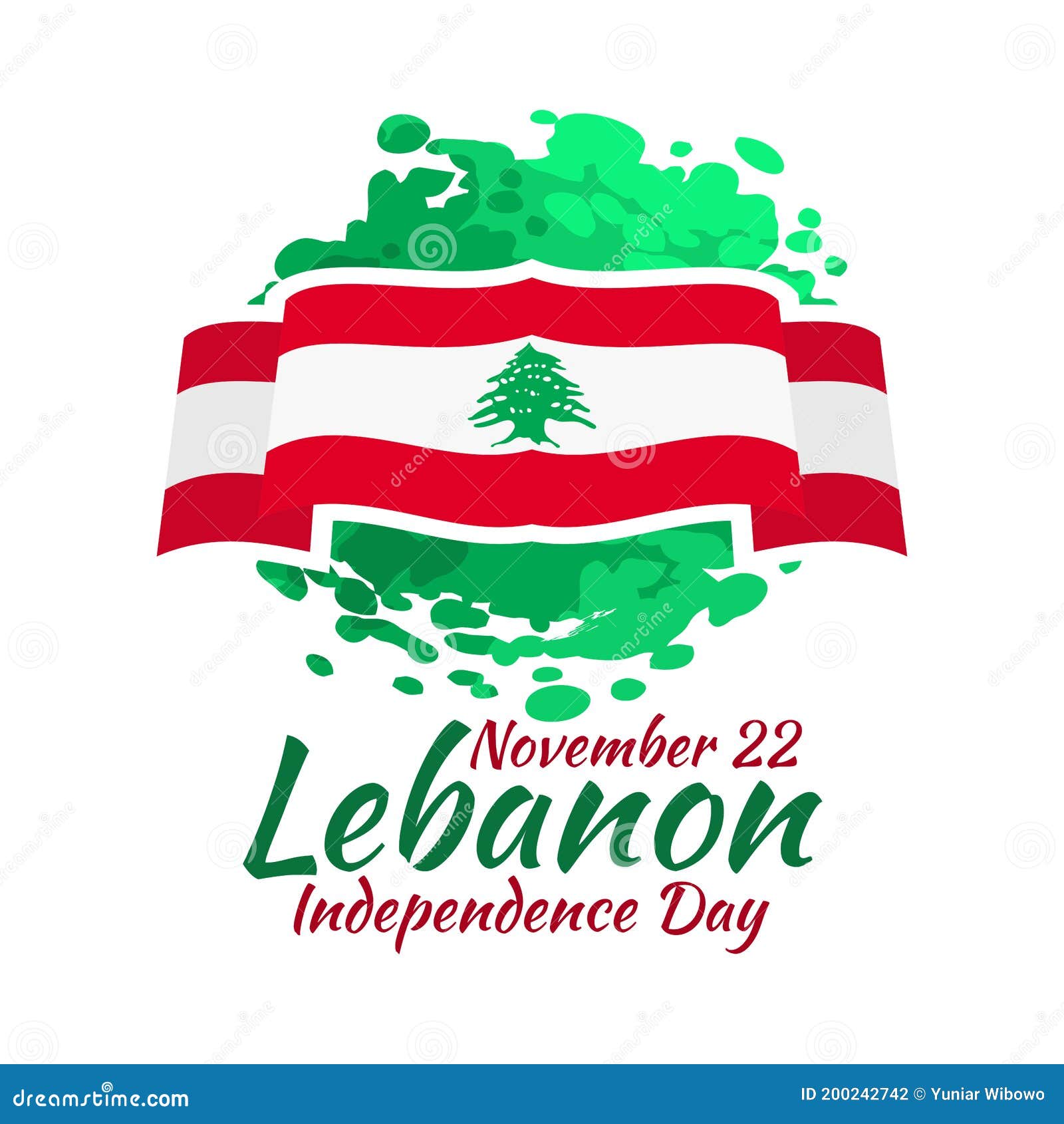 November 22, Happy Independence Day of Lebanon Stock Vector ...