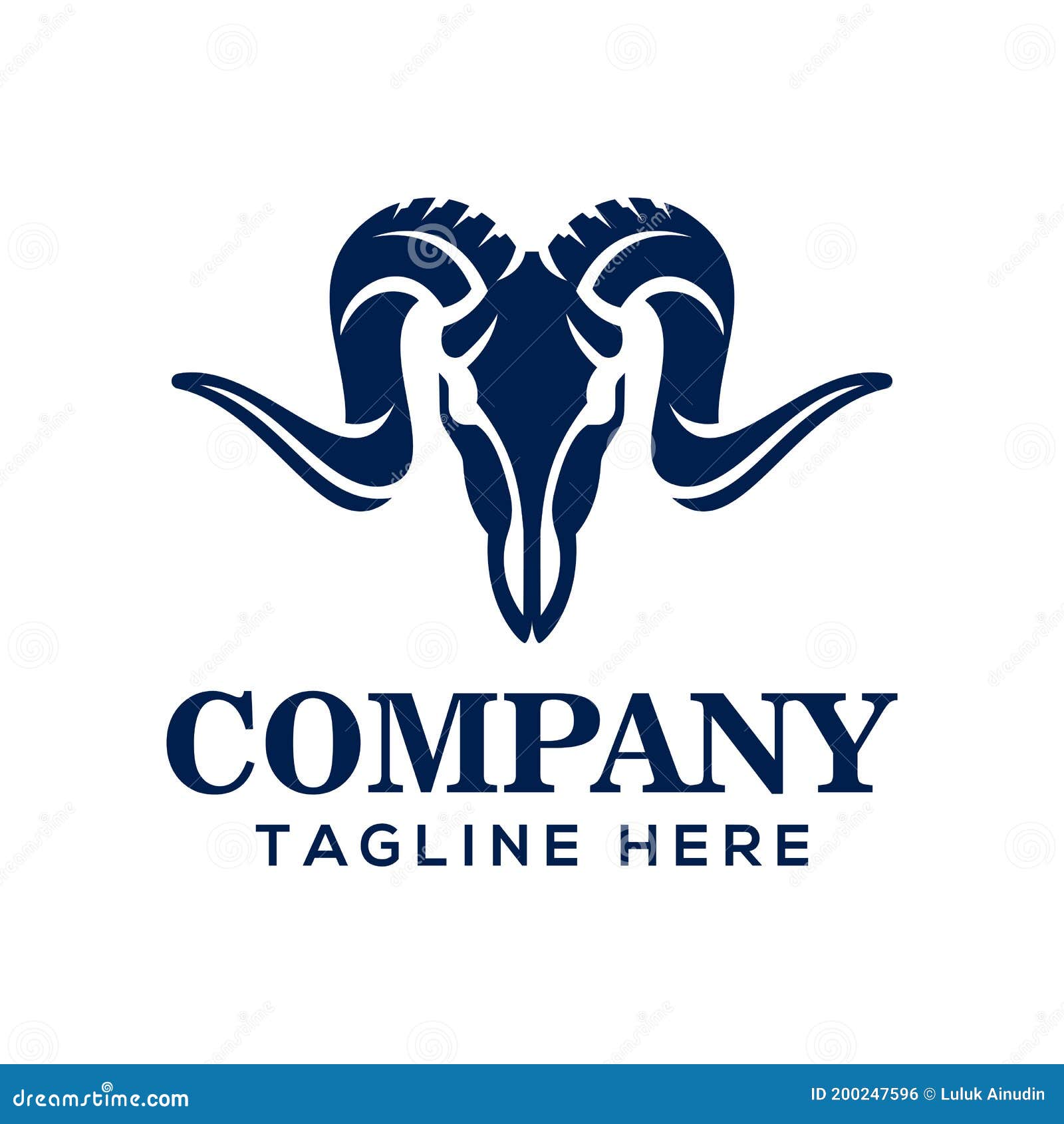 Ram skull logo template stock vector. Illustration of sign - 200247596