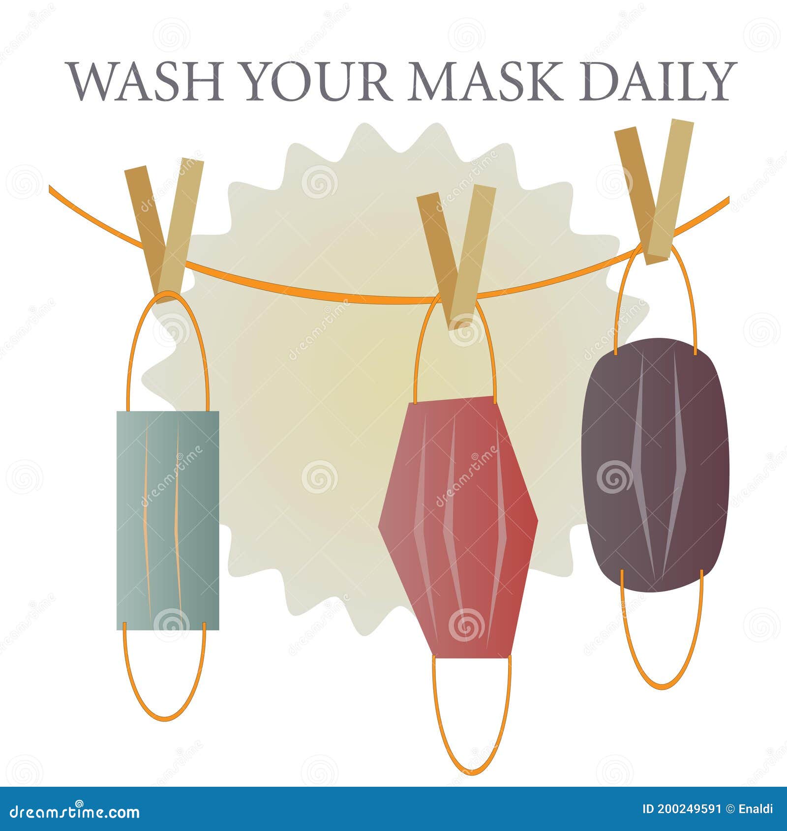 Wash Your Mask daily Sign stock vector. Illustration of arts - 200249591