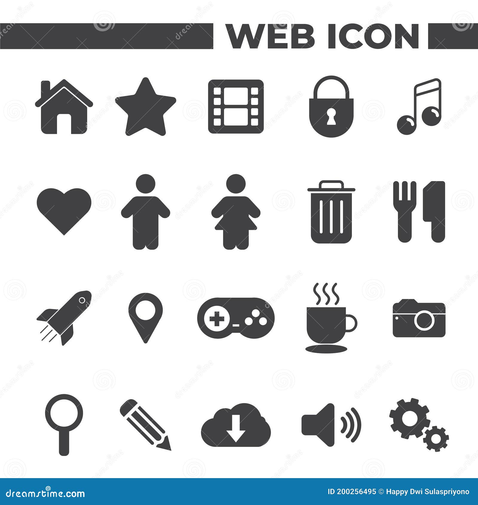Set of Web Simple Icons stock vector. Illustration of background ...