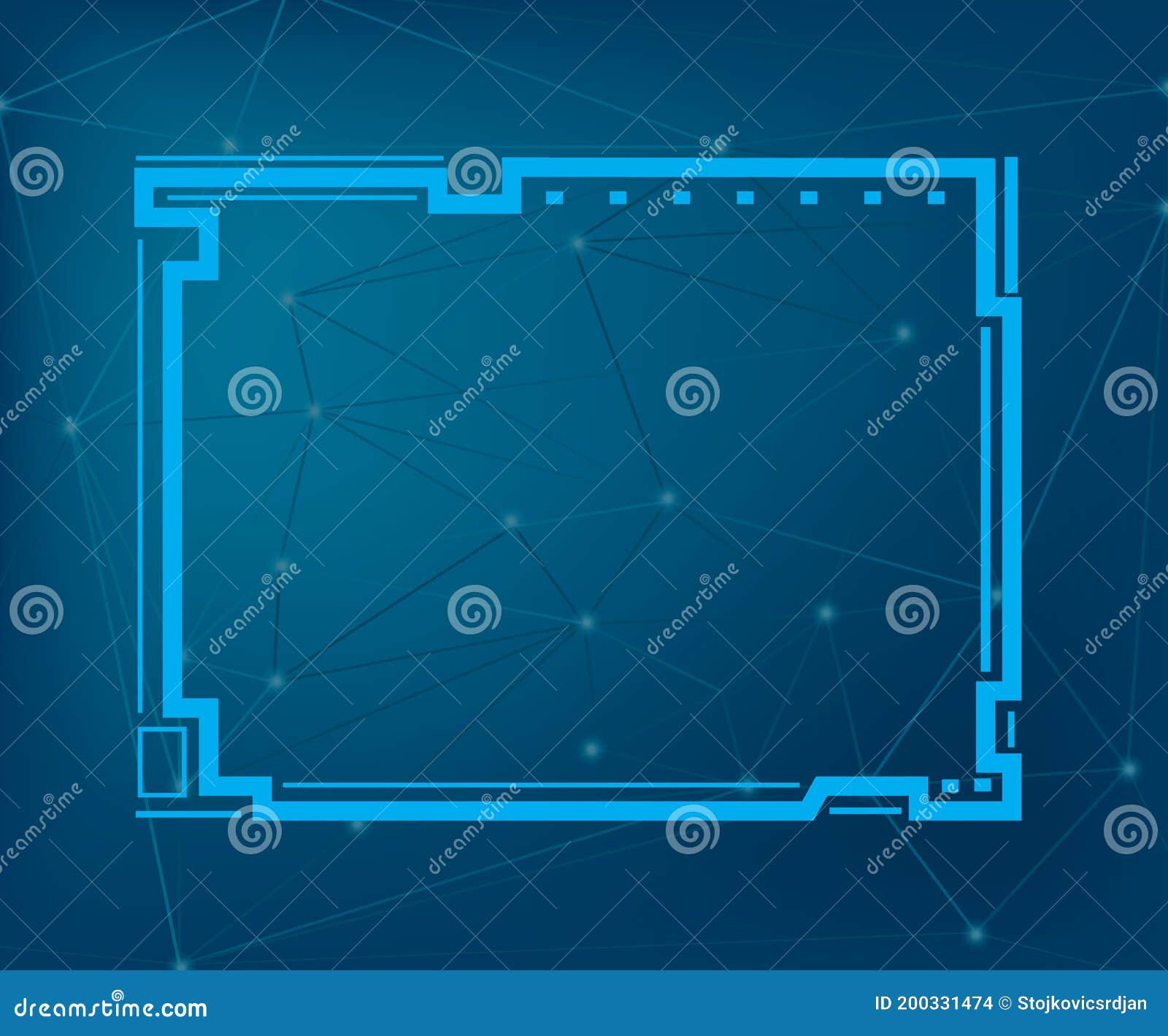 Abstract Blue Futuristic Background, Gaming Frame Stock Vector ...