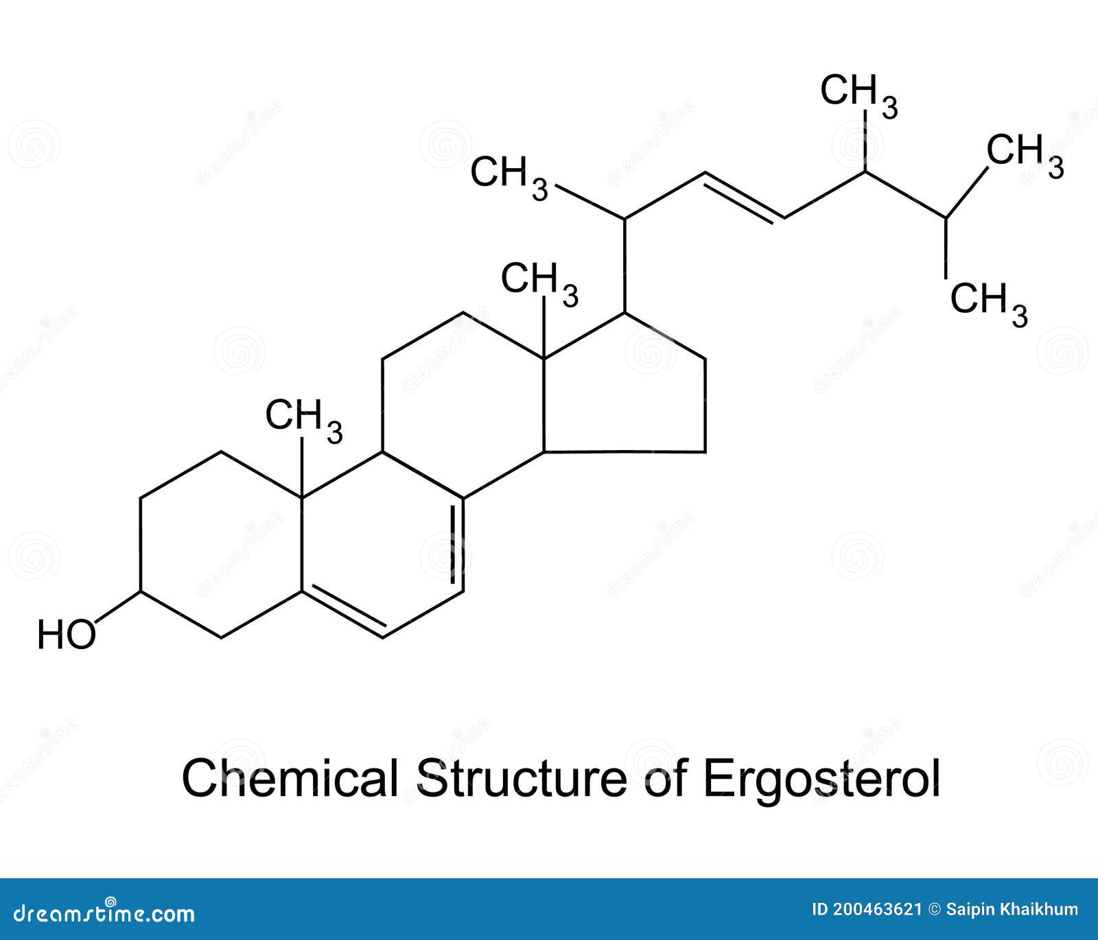 Chemical Structure of Ergosterol. Stock Vector - Illustration of print ...