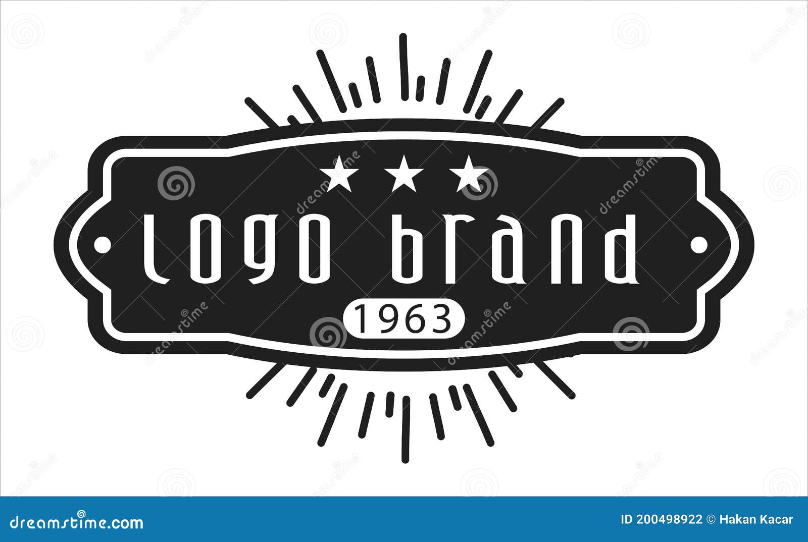 Logo. Vintage Retro Logo for Banner, Poster, Flyer. Starbursts, Frame ...