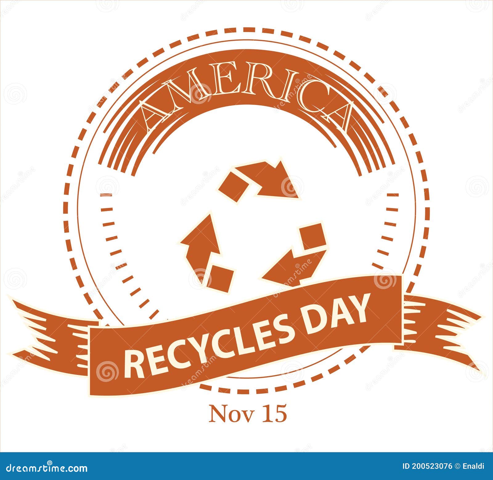 America Recycles Day Sign and Badge Stock Vector - Illustration of ...