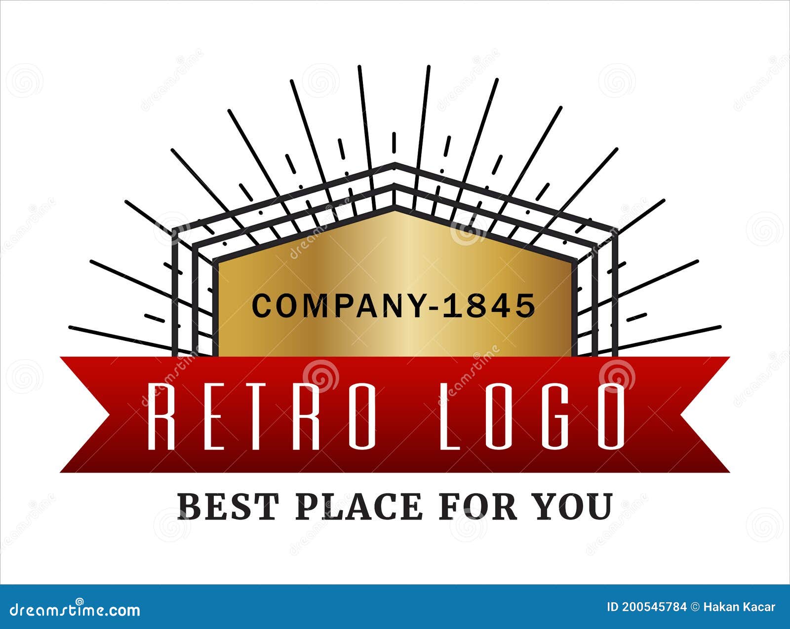 Logo. Vintage Retro Logo for Banner, Poster, Flyer. Starbursts, Frame ...