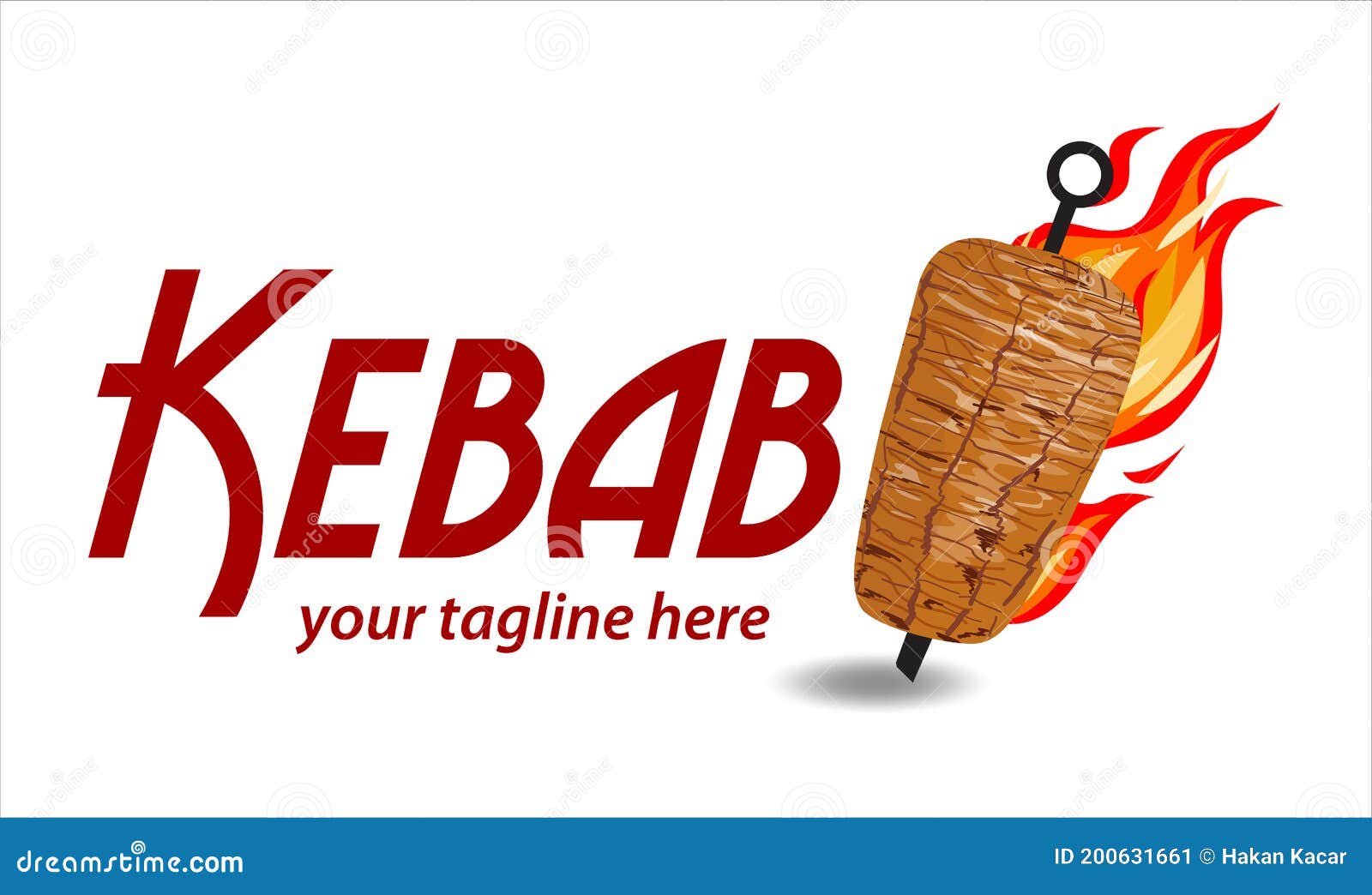 Kebab Logo Design. Doner Kebab Logo Stock Vector - Illustration of ...