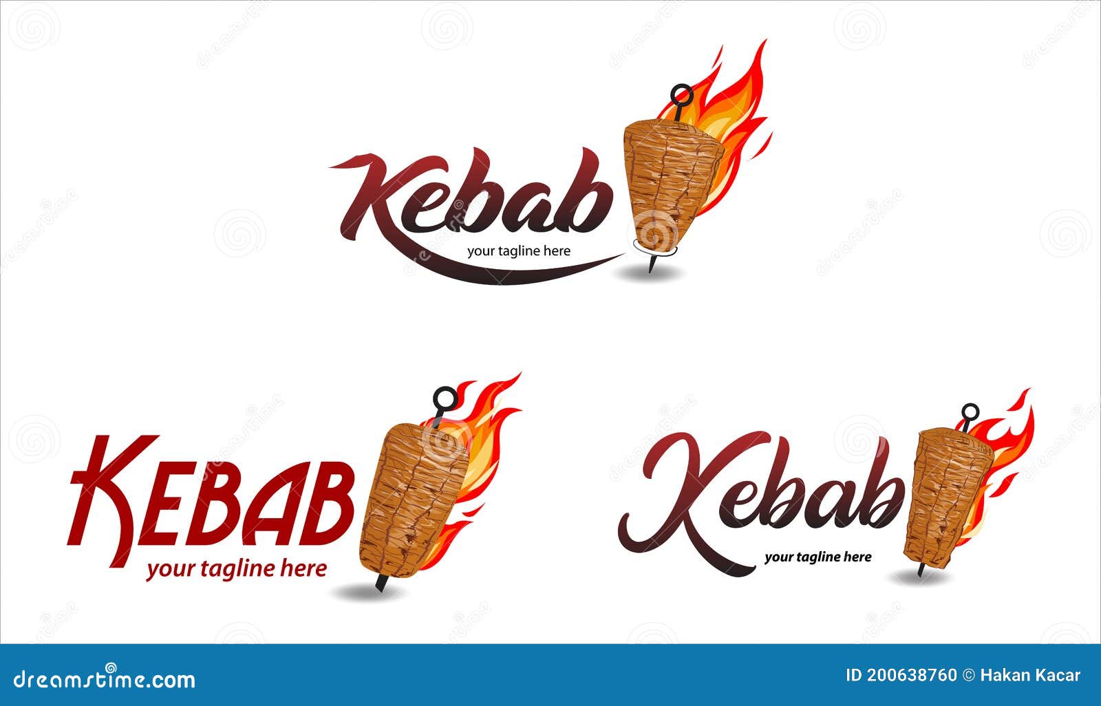Kebab Logo Design. Doner Kebab Logo Stock Vector - Illustration of ...