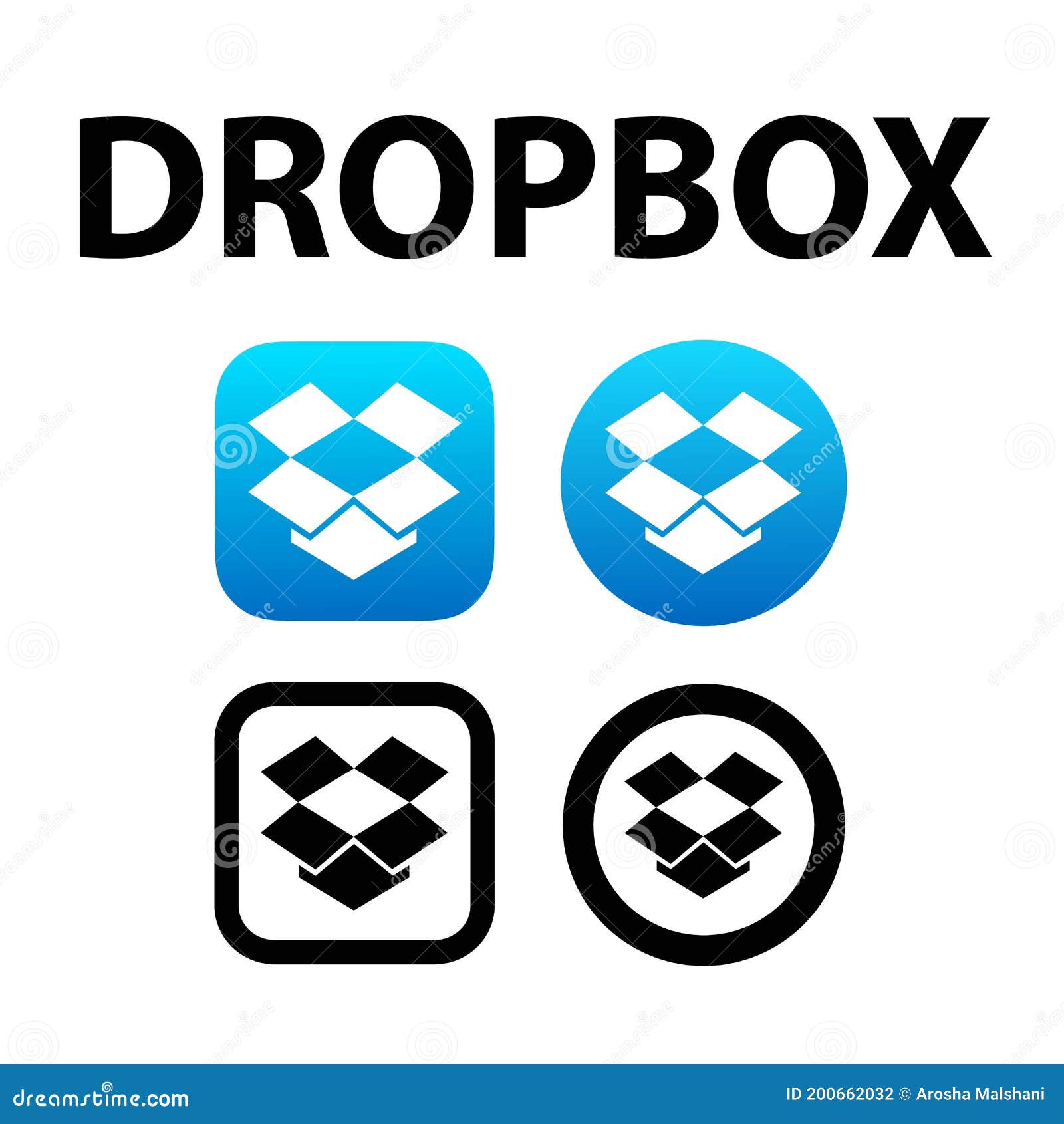 Dropbox Logo Icon. Isolated on White Background. Editorial Photography ...