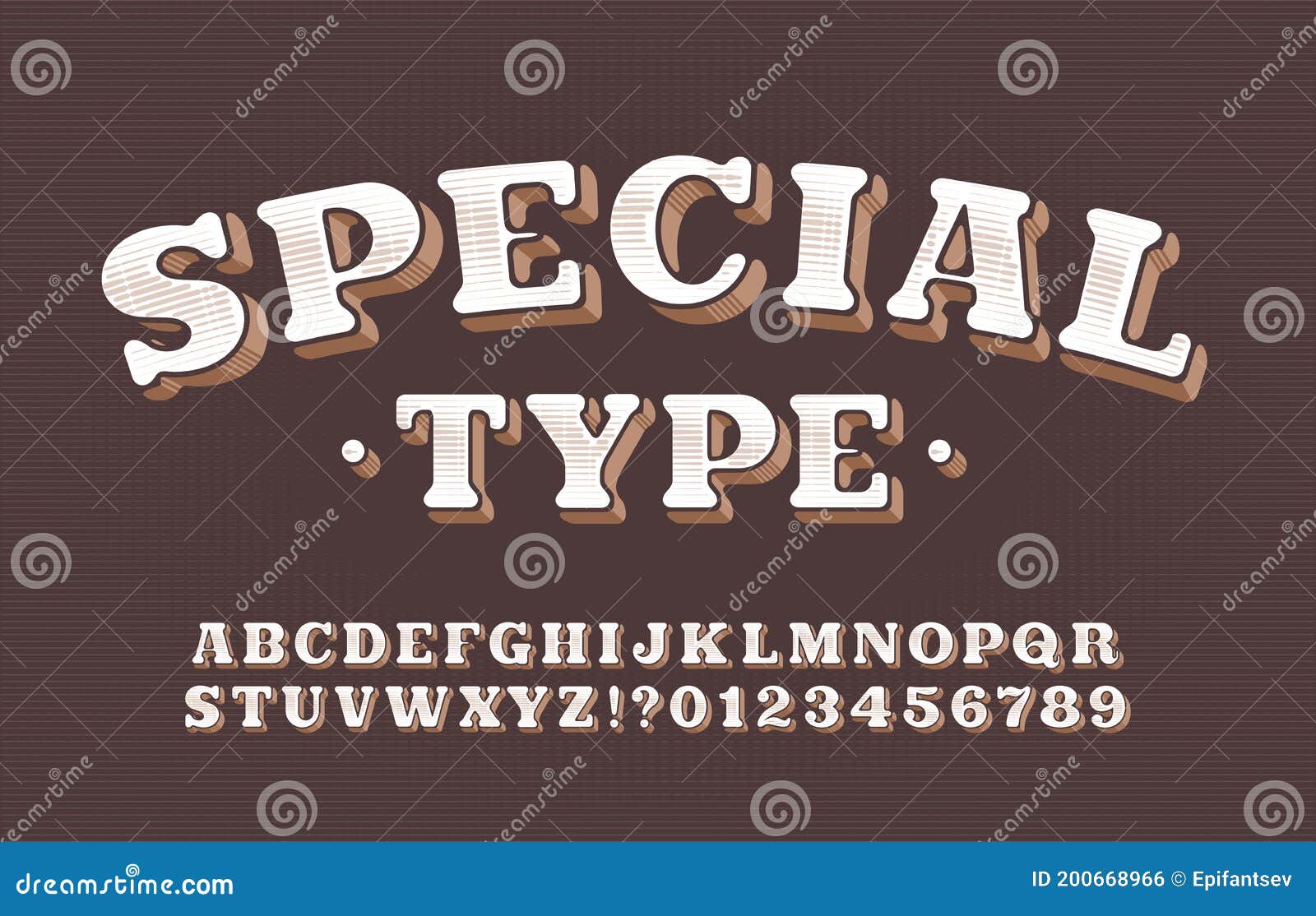 Special Type Alphabet Font. Vintage Letters and Numbers. Scratched ...