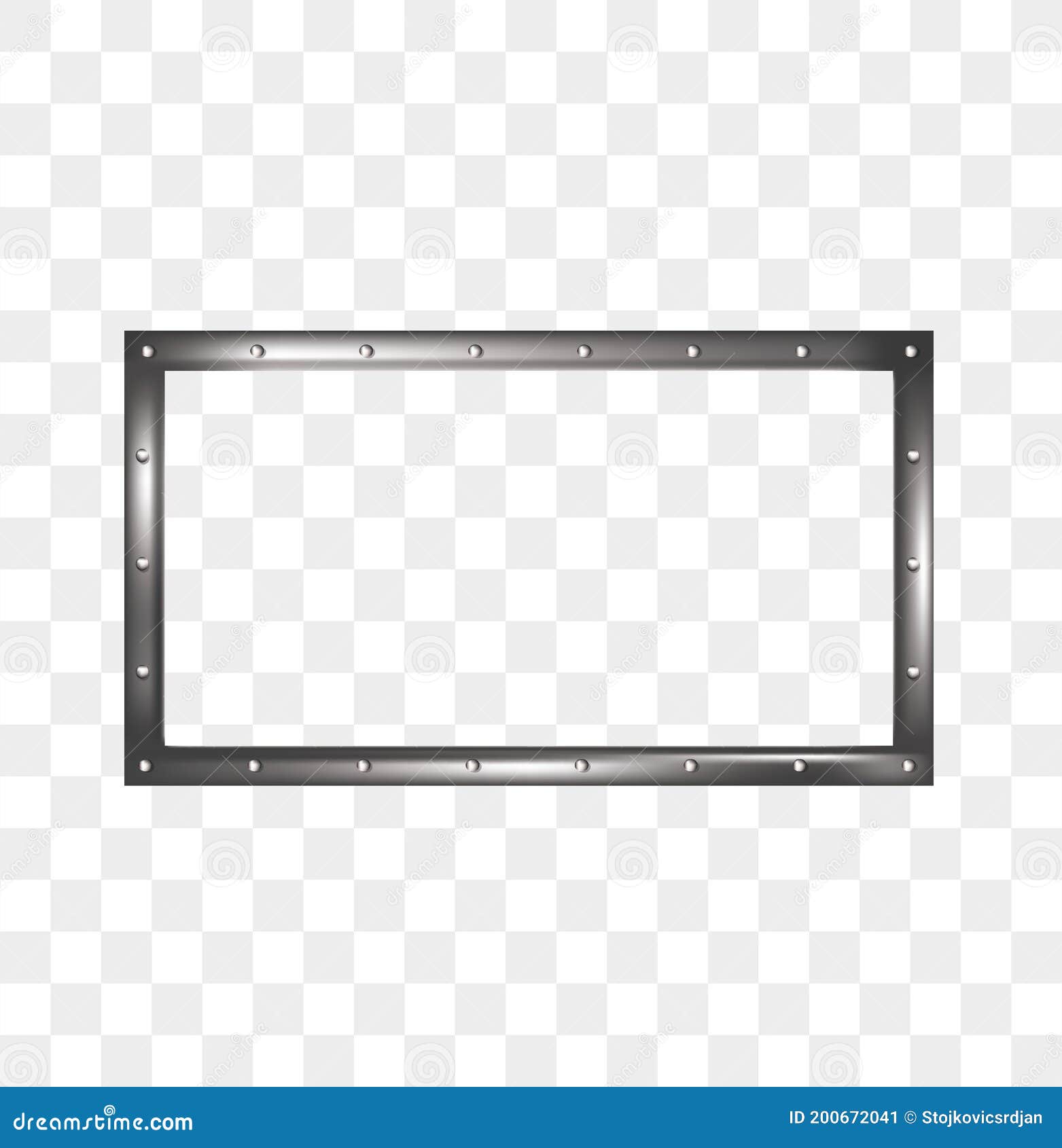 Metal frame with rivets stock vector. Illustration of poster - 200672041