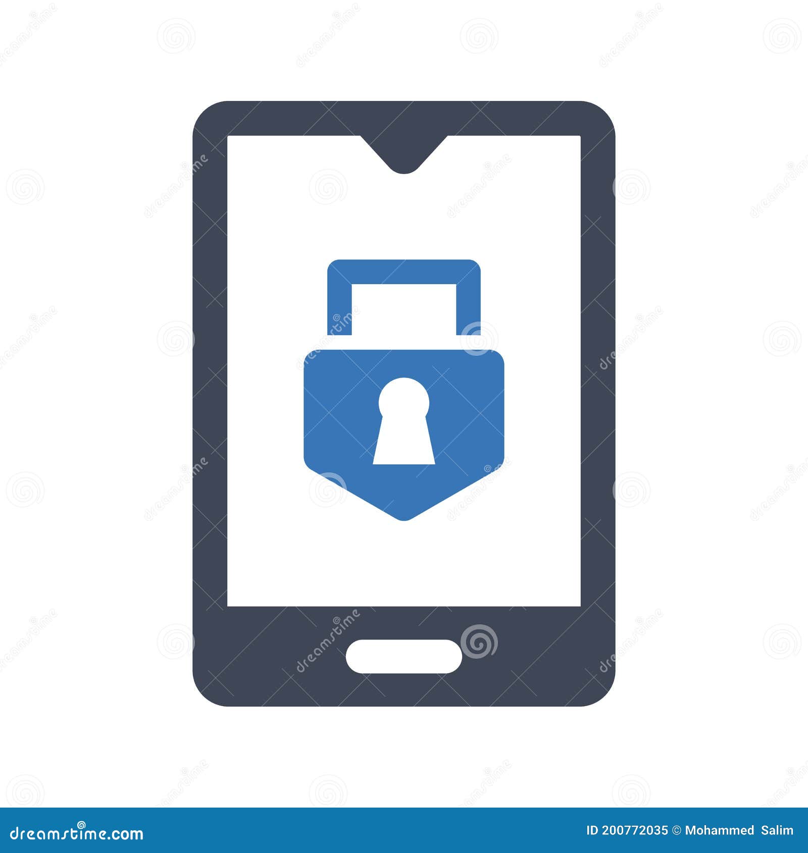 Mobile Security Icon Vector Illustration Stock Vector - Illustration of ...