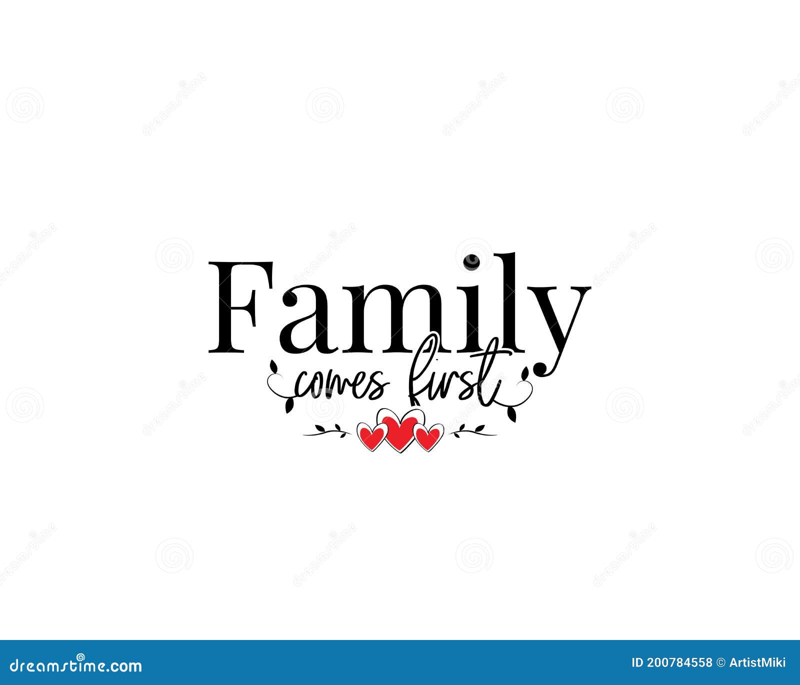 Family Comes First, Vector. Wording Design, Lettering Stock Vector ...