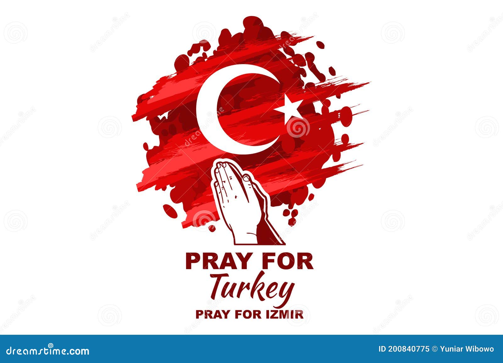 Pray for Turkey, Affected by Earthquake Near Izmir Stock Vector ...