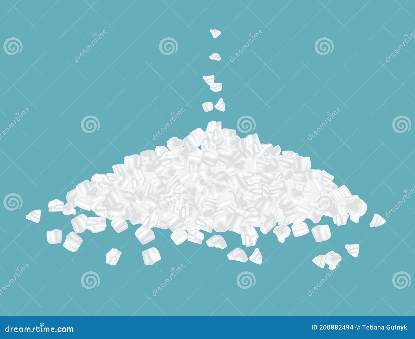 Pile of Vector Sea Salt Isolated on Blue Background. Stock Vector ...