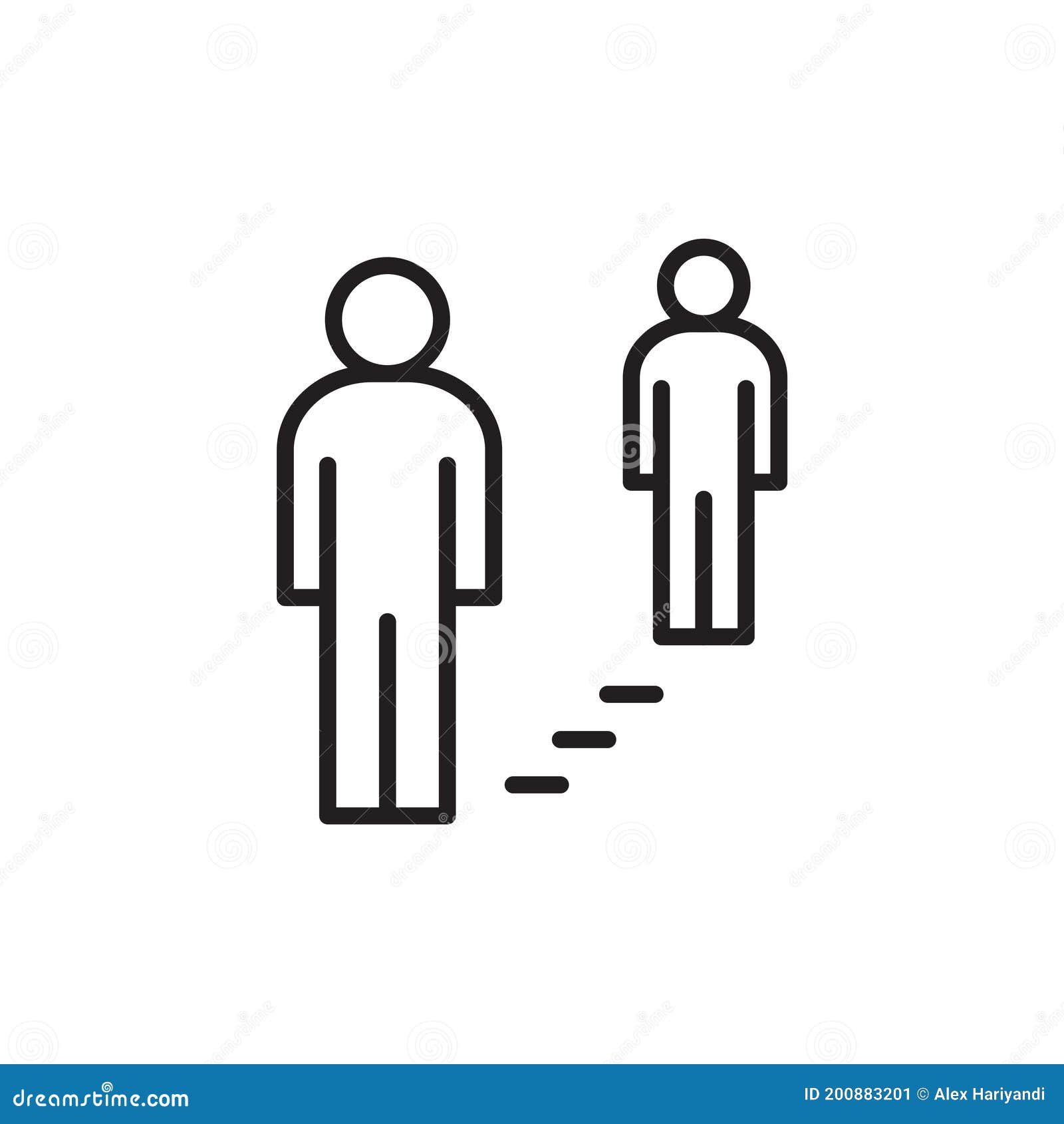 Physical Distance Icon. Vector Stock Vector - Illustration of ...