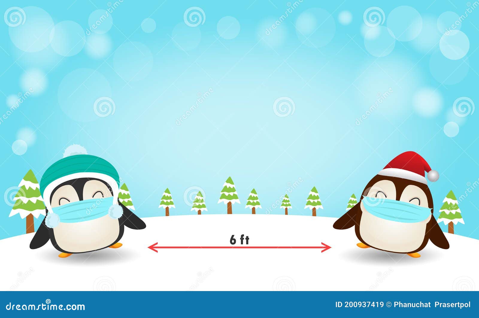 Merry Christmas for New Normal Lifestyle Concept and Social Distancing ...