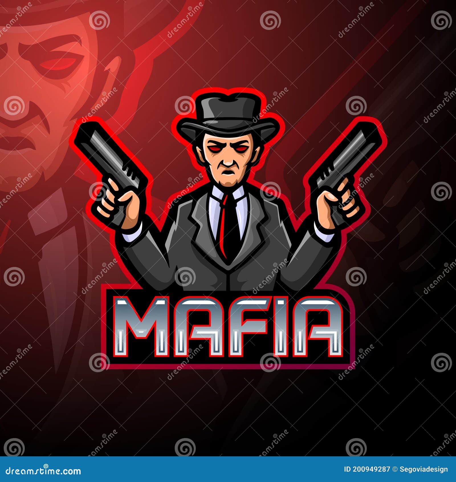 Mafia Esport Logo Mascot Design Stock Vector - Illustration of esport ...