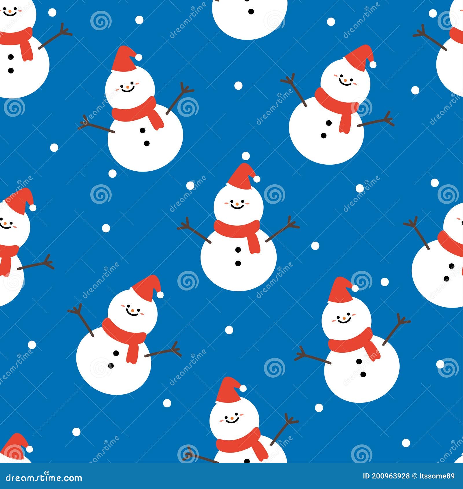 Seamless Pattern with Cartoon Christmas Accessories. for Fabric Print ...