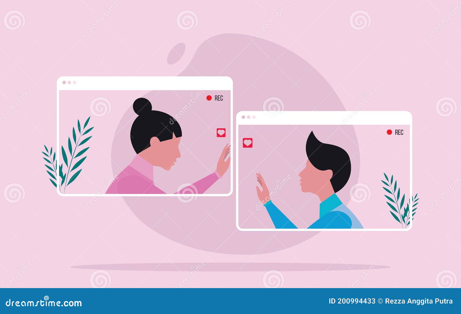Couples Who Can only Meet Via Video Call Stock Illustration ...