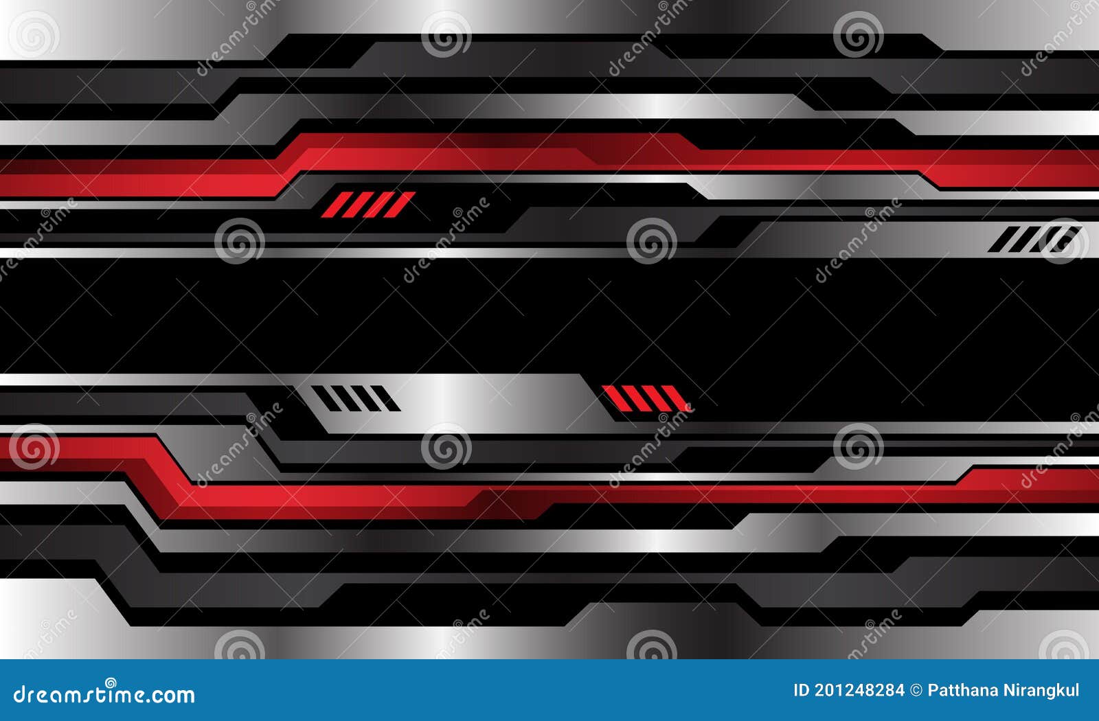Abstract Silver Red Metallic Cyber Pattern on Black Design Modern ...