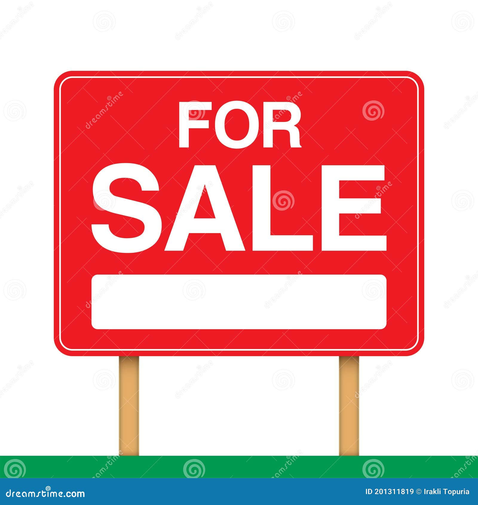 For Sale Banner, Standing on Wooden Poles. Stock Vector - Illustration ...