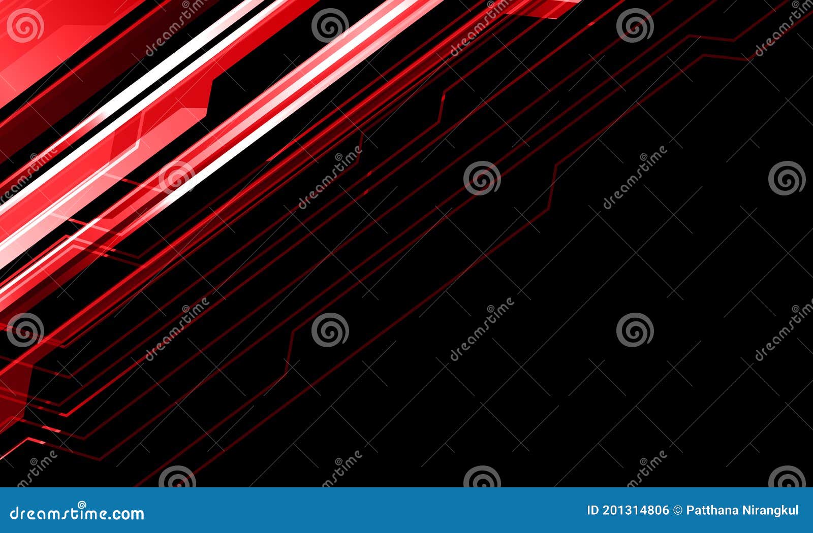 Abstract Red Metallic Line Cyber on Black with Blank Space Design ...