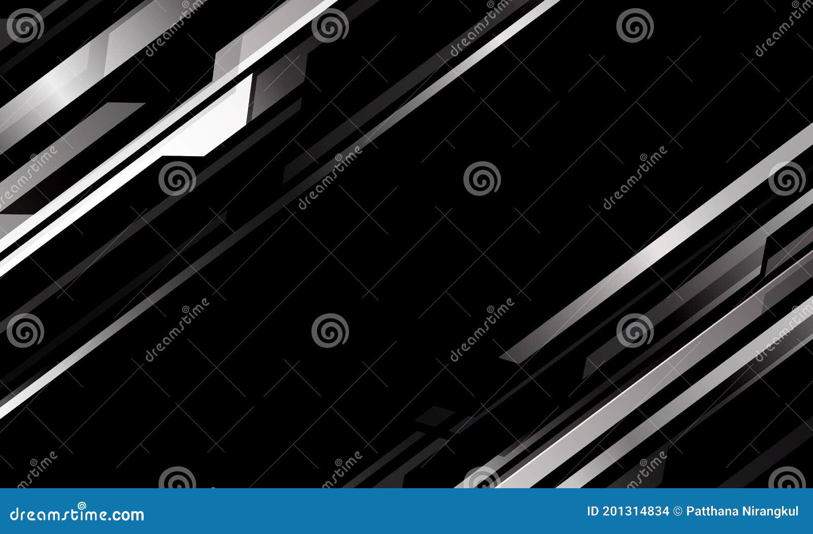 Abstract Silver Metallic Cyber Pattern on Black Design Modern ...