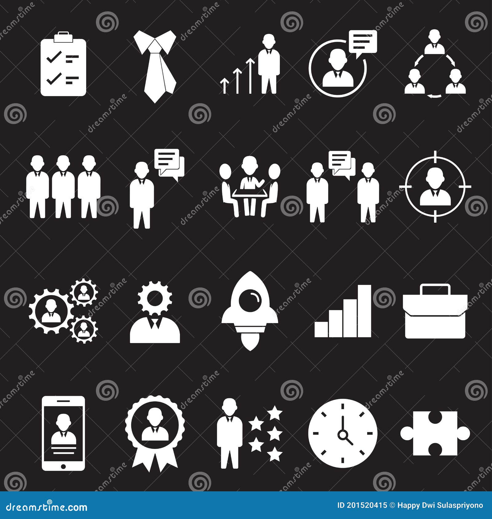 Stock Vector Set of Work Icons People Business Skill Manager ...