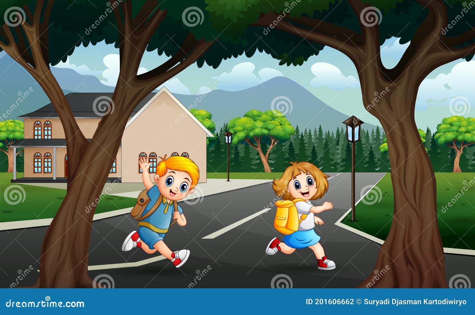 The Child Runs Off To School Illustration Stock Illustration ...