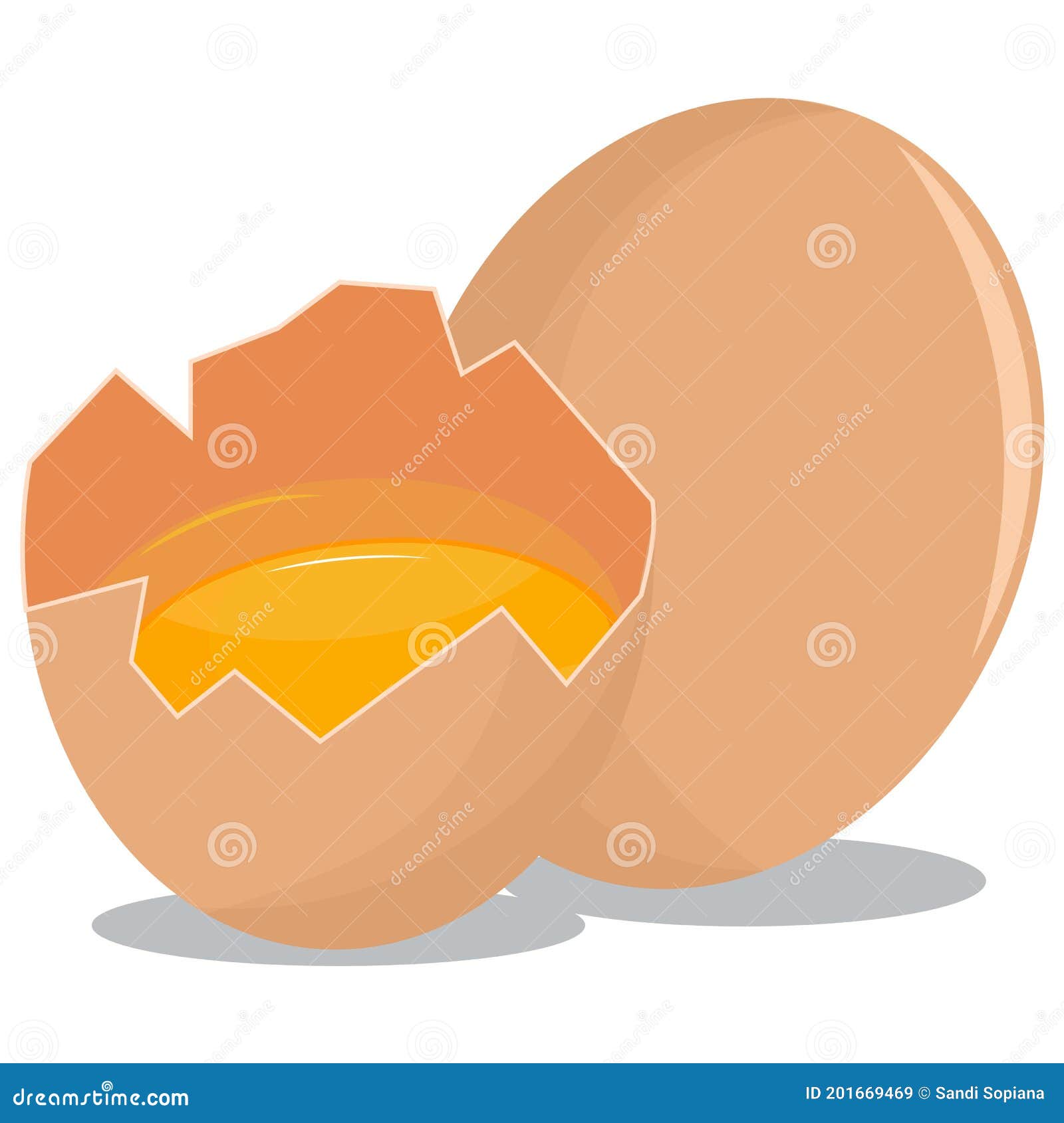 Cracked Egg Cartoon Illustration Vector Stock Vector - Illustration of ...