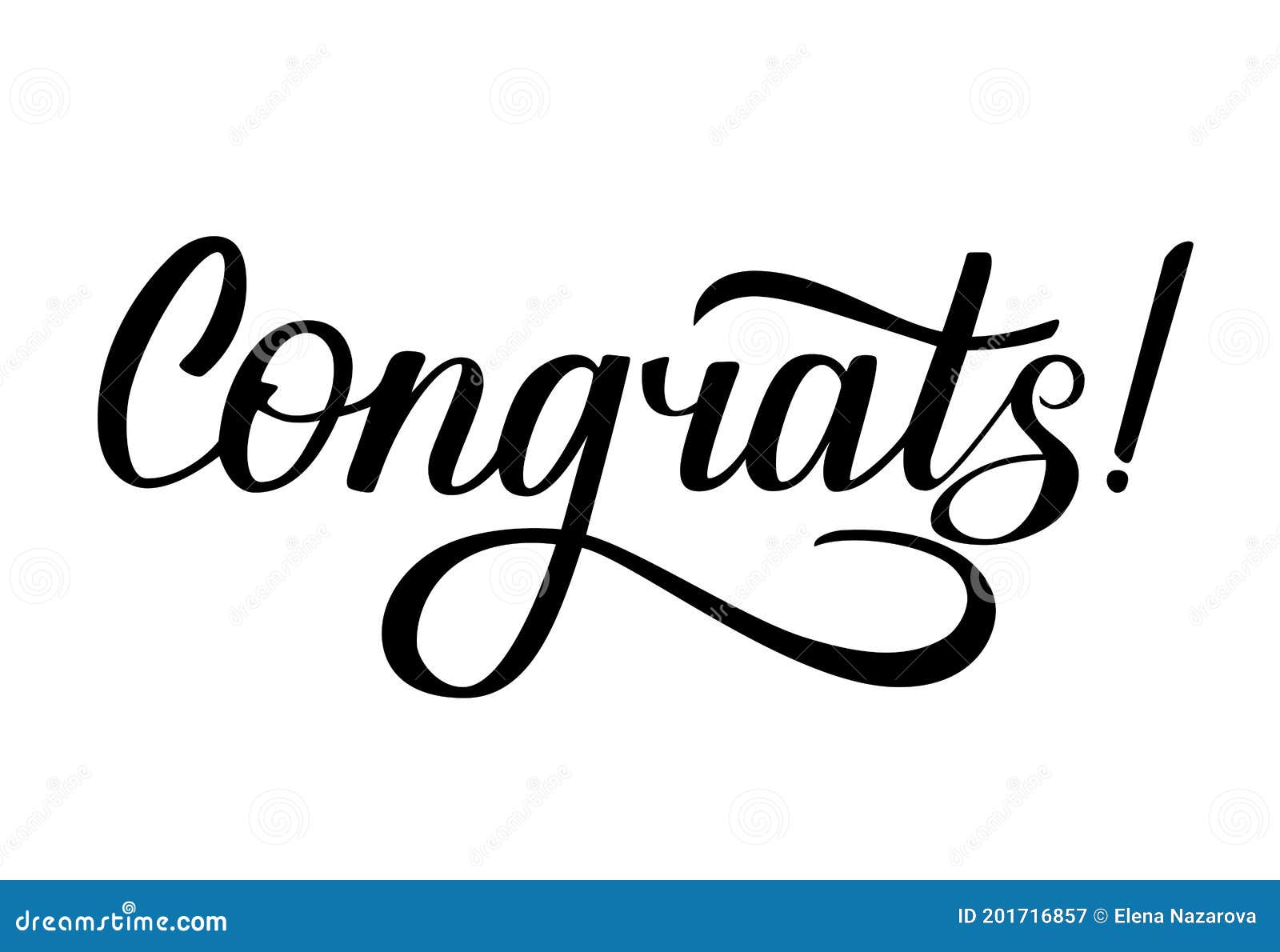Congrats - Handwritten Lettering On Watercolor Splash Vector ...