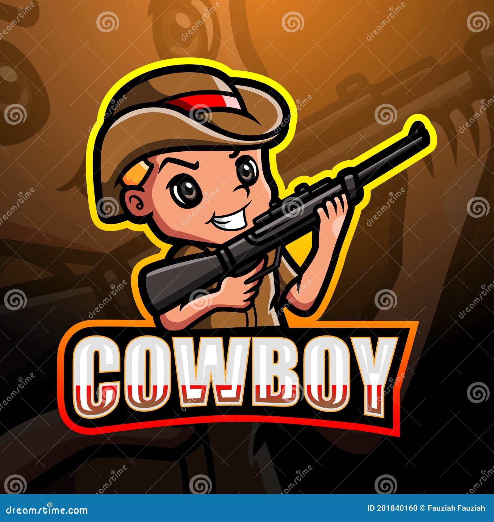 Cowboy Mascot Logo Icon Vector Design Concept, Mascot Logo Design With ...