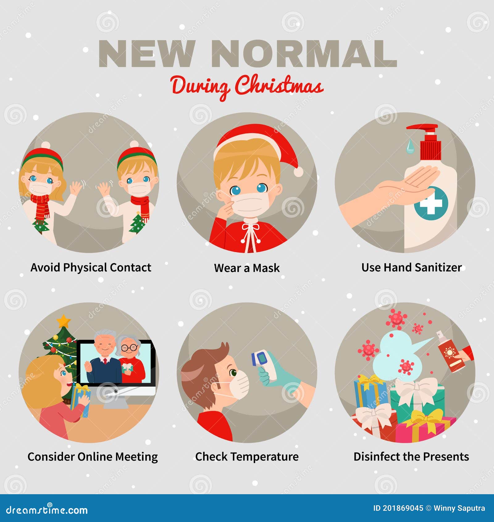 New Normal Infographic Tips during Christmas Celebration. Corona Virus ...