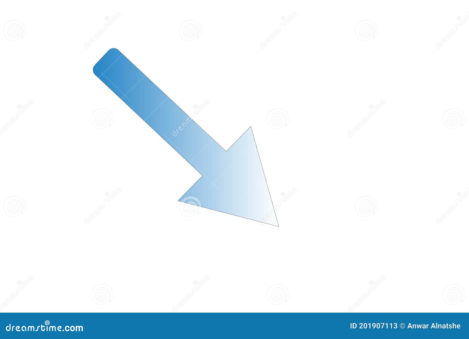 An Arrow Facing Down from the Right Illustrator Vector Design Stock ...
