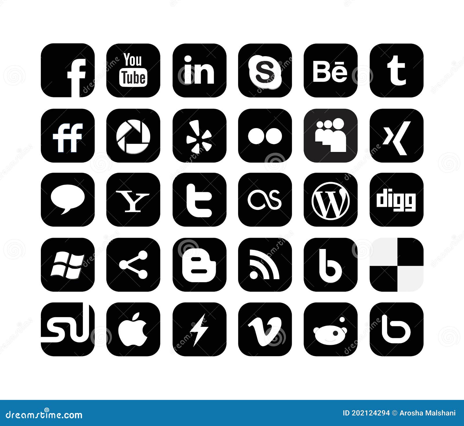 Square Social Media Icons Teksture Pattern Editorial Image ...